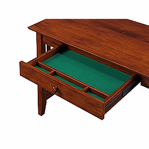 AFI AH12224 Mission Desk with Drawer and Charging Station, Walnut