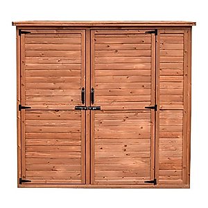 Leisure Season TDS7236 Three Door Lean Storage Shed, Medium Brown