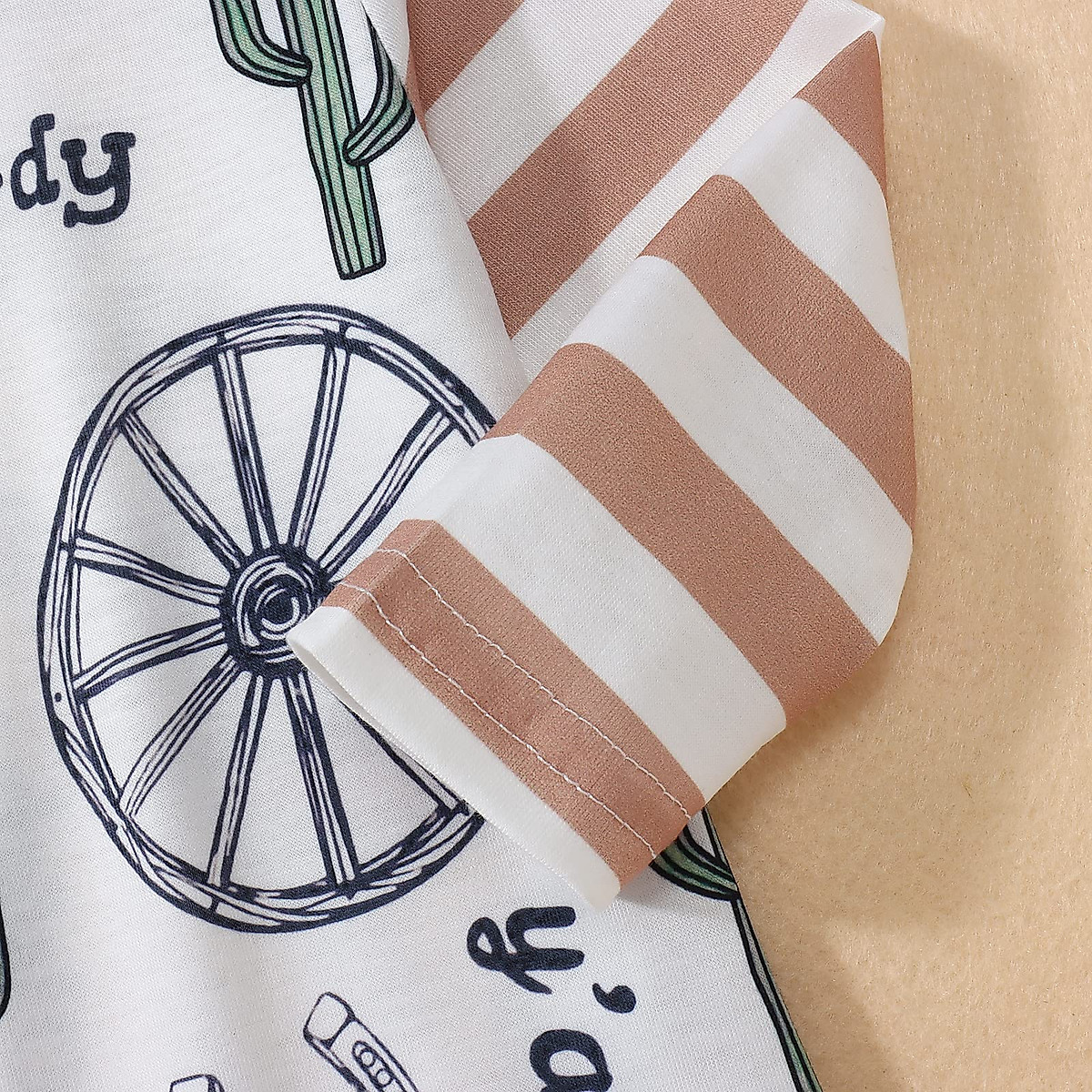 BOUTIKOME Infant Baby Boy Outfit Retro Cowboy Partner Howdy Graphic Romper Newborn Onesie Jumpsuit Hat 2Pcs Set