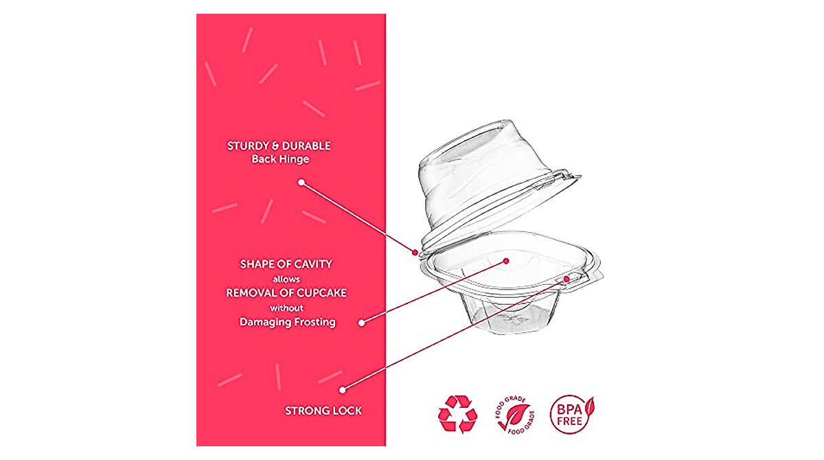 Prestee Individual Cupcake Containers - 50 Pack