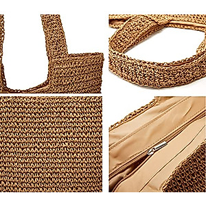 Straw Tote Bag Purses for Women Straw Beach Bag Women Summer Handwoven Tote Bags Shoulder Handbags