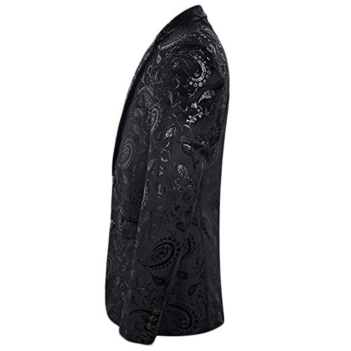 Men's luxury Casual Dress Suit Slim Fit Stylish Blazer Black Large, Black, Large