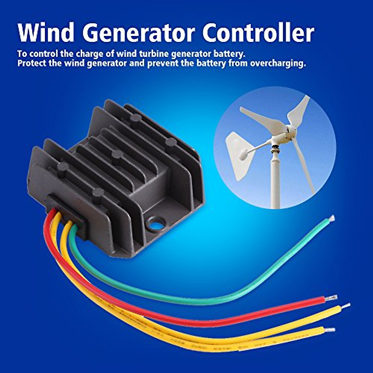 12V 300W Wind Turbine Generator Charging Controller Regulator, Mini Waterproof Automatic Controller Suitable for Wind Turbine System(Single Phase)
