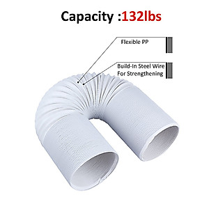 AC Parts Portable Air Conditioner Hose,5.9 Inch Diameter,78 Inch Length,Counter Clockwise Universal AC Exhaust Hose,Compatible with Honeywell,LG and Other Portable Air Conditioners