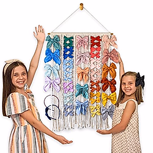 XL Bow Organizer for Girls Hair Bows - Holds All Hair Bow Sizes | Baby Bow Organizer | Hair Bow Organizer and Bow Holder for Girls Hair Bows | Headband Holder | Bow Hanger for Girls Hair Bows