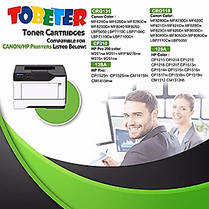 ToBeter 125A CB540A CB541A CB542A CB543A Compatible Toner Cartridge for HP Color Laserjet CP1215 CP1518ni CM1312nfi CM1312 CP1515n CP1525nw M251 Printer 4 Pack(Black Cyan Magenta Yellow)