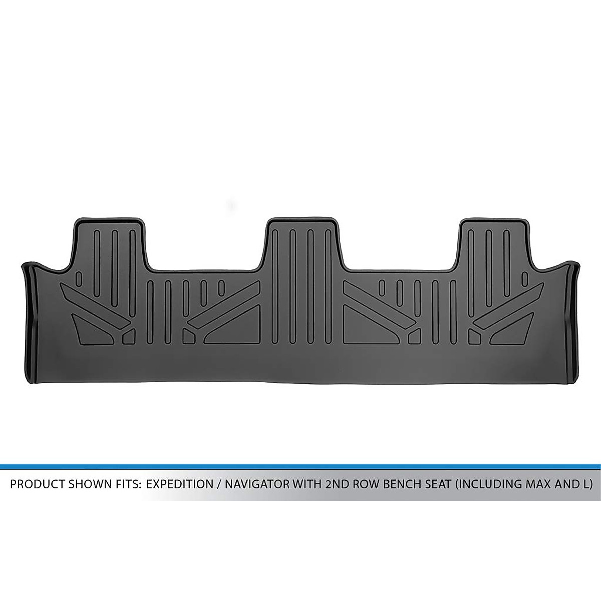 SMARTLINER Floor Mats 3rd Row Liner Black Compatible with 2018-2022 Expedition/Navigator with 2nd Row Bench Seat (Including Max and L)