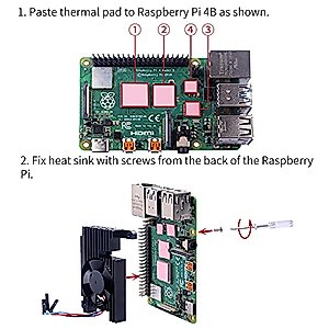 GeeekPi Aluminum Heatsink with PWM Controllable Fan for Raspberry Pi 4, Pi 4 Armor Lite Heatsink with PWM Speed Control Fan for Raspberry Pi 4 Model B