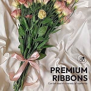 Quhora 5/8" x 100 Yards Satin Ribbon - Deep Blue Silk Ribbon with Spool - Ideal for Gift Wrapping, Floral Bouquets, Crafts, Wedding Party Decorations, Christmas and Sewing Projects