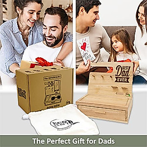 EcoLeafy Dot Best Dad Ever Gifts- Nightstand Organizer for Men- Docking Station for Dad- Personalized Gifts for Men- Phone Organizer Station for Cellphone, Watch, Headphone and Mens Accessories