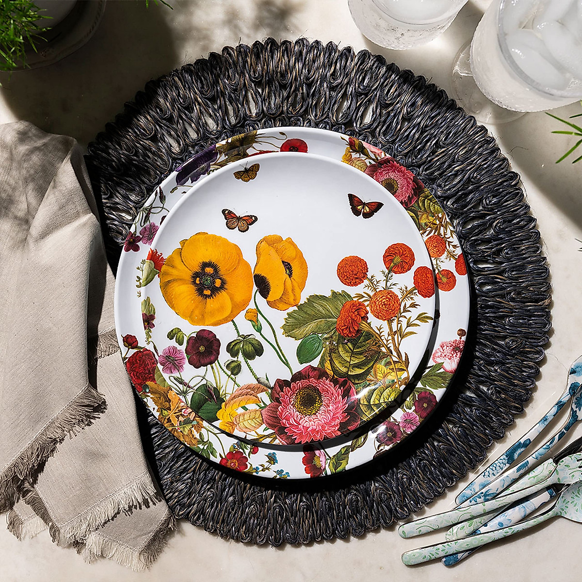 Juliska Field of Flowers Melamine Salad Plate - Melamine - Unbreakable, Melamine, Decorative Salad Plate
