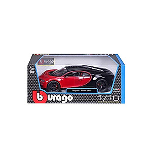 Maisto Bugatti Chiron Sport 1/18 Diecast Model Car - Black/Red (18-11044-00000022)