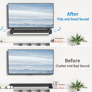 Upgrade Height & Depth Adjustable Soundbar TV Mount for Sonos Playbar Mount Under or above TV, Black Soundbar Mount for Sonos Playbar TV Mount with Hardware Kits Easy to Install