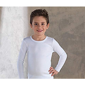 Brix Boys' Long Sleeve Tees - Tagless Crewneck Cotton Soft 4-pk Shirts. 2-20 (7-8 Years, White 4-Pack)