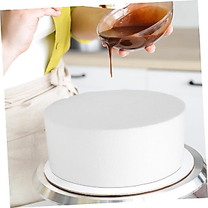 HEMOTON 3pcs Wedding Cake Stands Wedding Decor DIY Crafts Rotating Cake Stand Wedding Ceremony Decorations Practicing Cake Dummies Compact Cake Model White to Rotate Round Tool Foam