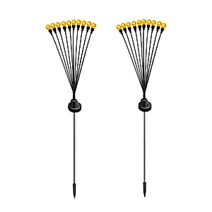 Solar Lights Outdoor Waterproof, Latest Garden Lights Solar Powered Firefly Outdoor Decor Light Yard Lights, Christmas Decorative Lights for Yard Patio Path Fence, 20 LED Solar Lights for Outside