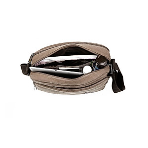 SCL Men's Classic Messenger Canvas Bags Cross Body Satchel Bag Shoulder Bag (Brown)