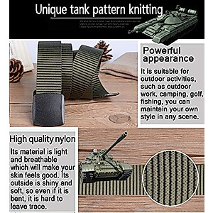 LionVII Mens Belts Web - Nylon Belt for Men with Plastic Buckle Durable Breathable for Work Outdoor, Adjustable [53" L x 1.5" W](Black)