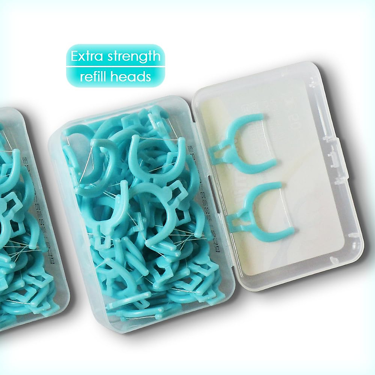 T.Smile Evolutionary Clean Dental Flossers, Kit of Refills Plus Mid-Length Handles, 3 Handles + 50 Extra-Strength Refills + 50 T-Tension Refills