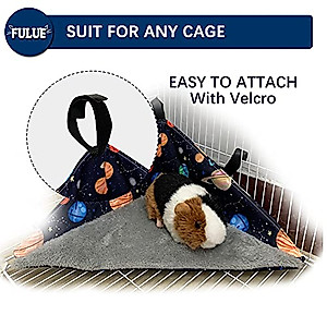 FULUE Guinea Pig Corner Hideout Hammock and Bed,Ferret Corner Hammock and Bed Cave Cozy for Guinea Pig Ferret Chinchilla Rats for Playpen C&C Cage Midwes Cage