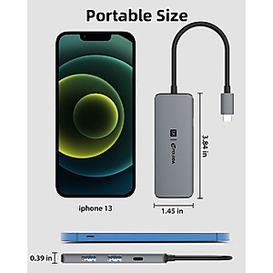 8K USB C HDMI Hub, Steam Deck Dock, USB C Adapter with 8K@30Hz, 4K@120Hz/60Hz/30Hz Ultra HDR Display, PD 100W, USB 3.0 * 2 for Steam Deck, MacBook Pro, Laptop with Thunderbolt4/3, Type C Connector