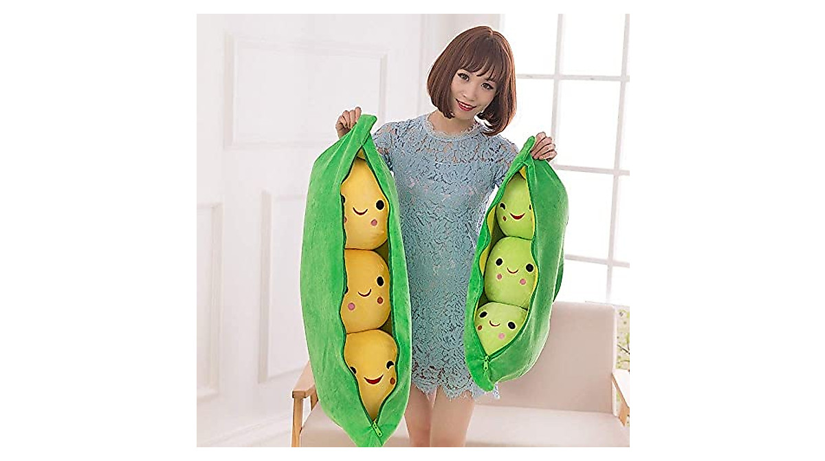 Giant Peas in a Pod Plush Toy - Soft Cuddle Gift for All Ages