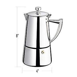 Cuisinox Roma 6-cup Stainless Steel Stovetop Moka Espresso Maker