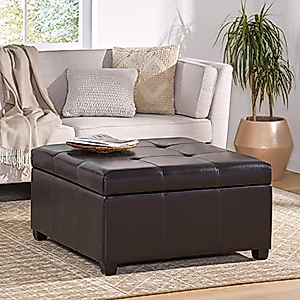 Christopher Knight Home Carlsbad Bonded Leather Storage Ottoman, Espresso