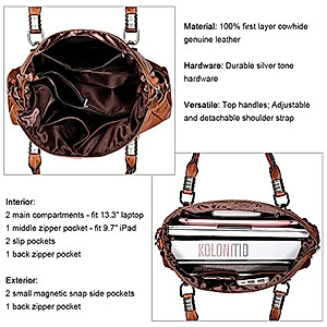 S-ZONE Women Genuine Leather Handbag Shoulder Purse Satchel Tote RFID Blocking PU Leather Crossbody Phone Bag Purse