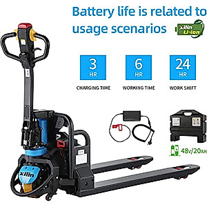 Xilin Electric Pallet Jack Truck with Lithium Battery 3300lbs Capacity 48"x27" Fork Size and Manual Pallet Jack, 5500-Lb. Capacity Pallet Truck - 48" L x21 W Forks