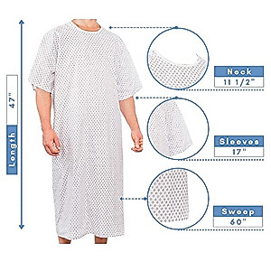 Nobles Health Care Stars Print Unisex Hospital Gowns - 3X / IV -Pack of 2