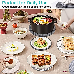 Trivets for Hot Dishes, 6 Pieces Pot Holders for Kitchen, 100% Cotton Woven Hot Pads for Kitchen, Trivets for Kitchen Heat Resistant, 11.8 Inches and 7 Inches