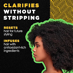 My Black is Beautiful Clarifying Sulfate Free Shampoo for Build Up, For Dry and Damaged Hair, Blue Ginger and Mint, 9.6 fl oz