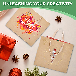 MOXARYSU Brown Gift Bags With Handles: 16x6x12 Inch 3pcs Extra Large Kraft Gift Bags Bulk For Party Shopping Birthday Wedding