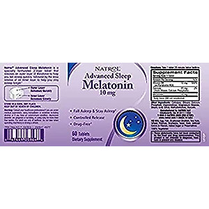Natrol, Advanced Sleep Maximum Strength 10 mg Tablets, Melatonin, 60 Count