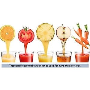 BOHEM'S Small Juice Glasses, Mini Clear Glass Cups Tumblers, Drinking Glassware for Orange Juice, Water, Milk, Coffee, Perfect for Tasting and Small Portions, Set of 6 (5 oz)