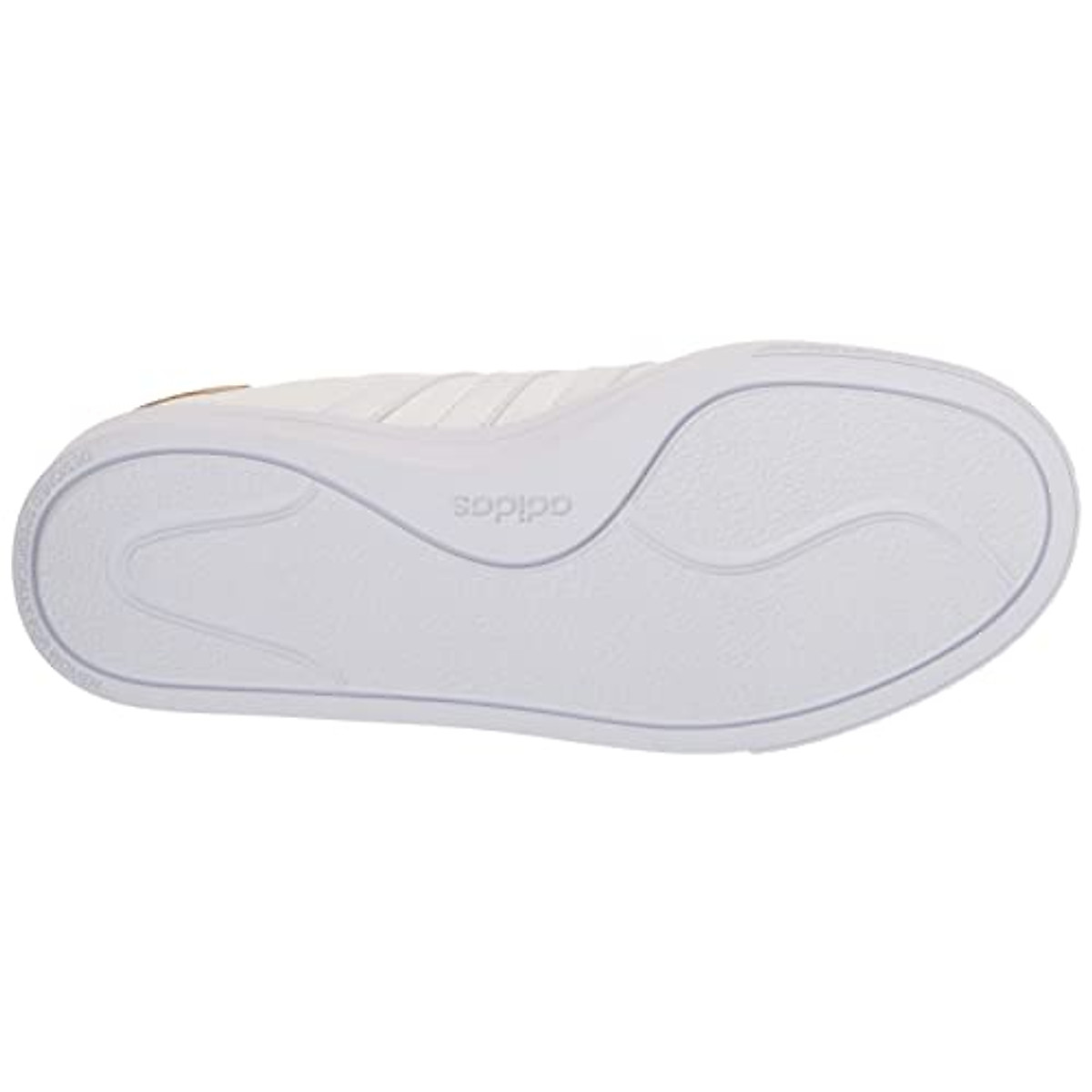 adidas Women's Court Platform Skate Shoe, White/White/Gold Metallic, 8.5