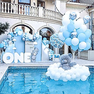 PartyWoo Light Blue Balloons, 50 pcs 5 Inch Matte Blue Balloons, Blue Balloons for Balloon Garland or Balloon Arch as Party Decorations, Birthday Decorations, Baby Shower Decorations, Blue-Y4