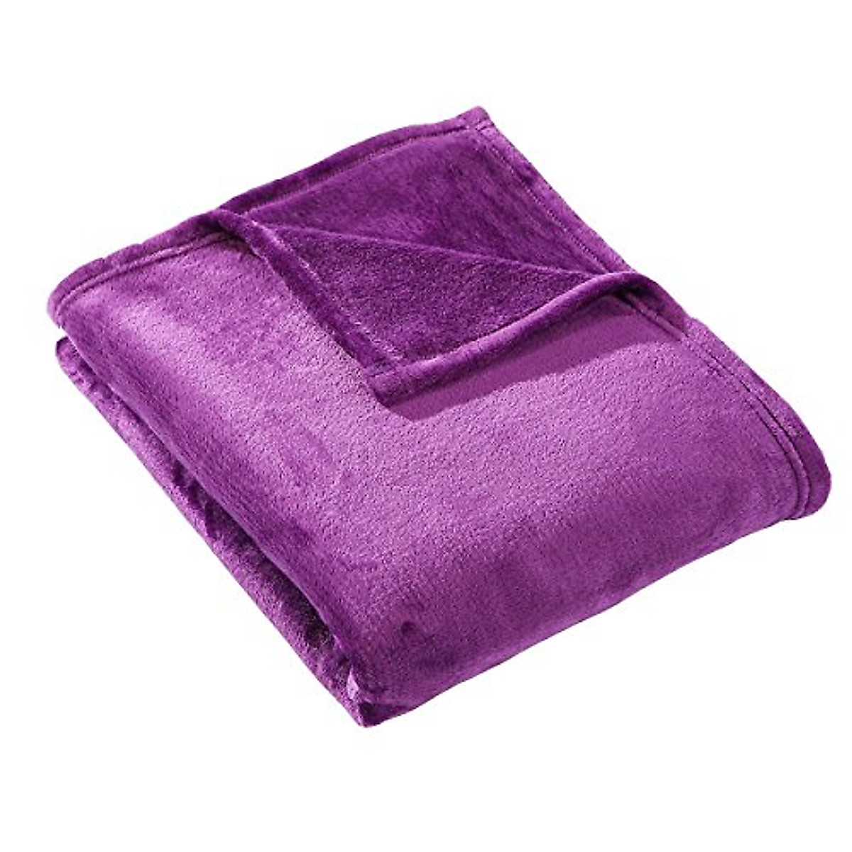 HYSEAS Flannel Fleece Throw Blanket Purple - Super Soft Plush Microfiber Solid Blanket for Couch, Bed, Chair, Sofa - Fuzzy Cozy Lightweight - 50x60 Inch