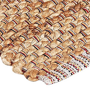 Lush Ambience Lara Premium Jute Area Rug, Jute Rug for Living Room, Bedroom, Farmhouse, Natural Jute Rug 4X6 Ft Braided Rug