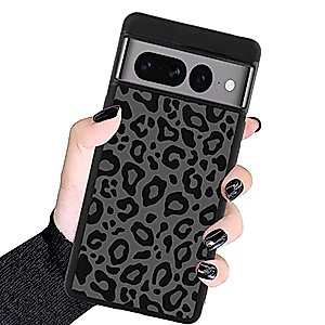 KANGHAR Case Compatible with Google Pixel 7 Pro,Black Leopard Design,Tire Texture Non-Slip +Shockproof Rugged TPU Protective Case for Pixel 7 Pro-Leopard Pattern