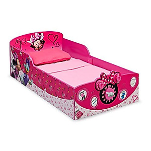 Delta Children Interactive Wood Toddler Bed, Disney Minnie Mouse + Serta Perfect Slumber Dual Sided Recycled Fiber Core Toddler Mattress (Bundle)