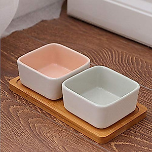FUUIE Bowls for Food and Water Pet Bowl/Pet Universal/Ceramic/Orange Gray Blue/Bite and Anti-Turnover Easy to Clean