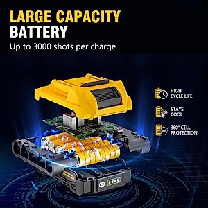 Alloyman 3/8''Crown Stapler, 18 Gauge 2 in 1 Cordless Brad Nailer/Electric Stapler with 2.0AH Battery & Charger, Nail Gun Battery Powered with 2,000PCS Staples and Nails for Upholstery & Family DIY