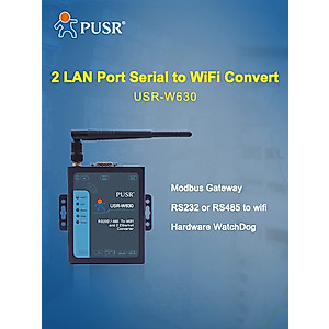 PUSR Industrial WiFi to 2 Ports Ethernet to Serial Converter Supports modbus RTU to TCP rs232 rs485 to WiFi ethernet Server USR-W630