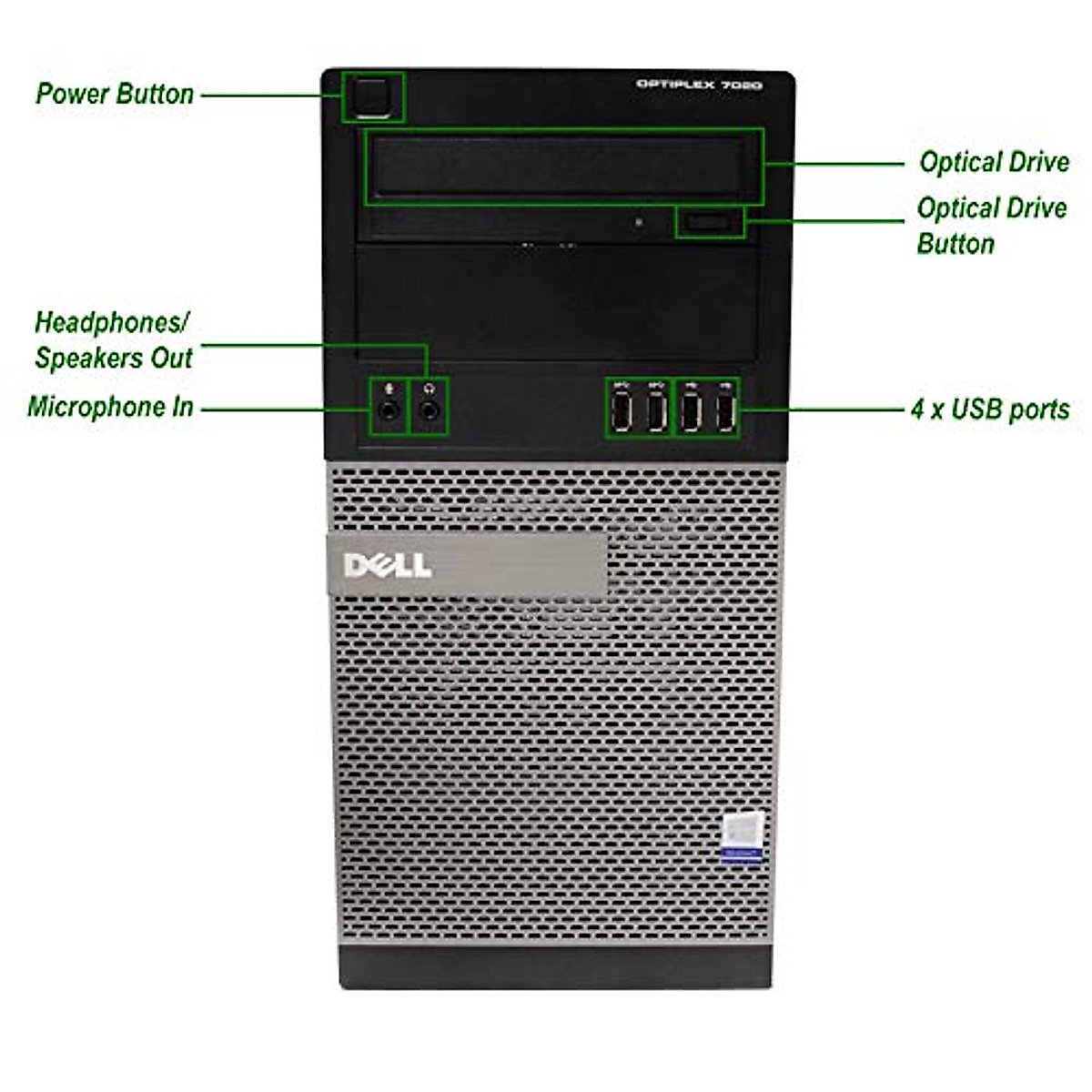 Dell Optiplex Desktop Computer Tower PC, Intel Core i5 3.10GHz, 16GB RAM, 128GB SSD + 500GB HDD, Windows 10, Nvidia GT730 Graphics Card, BTO Keyboard & Mouse, HDMI, BTO Wi-Fi (Renewed)