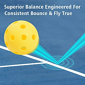 imgokaha Sports Indoor Pickleballs 26-Hole Pickle Balls 4 Pack Yellow