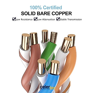 celertec CAT6 Outdoor Cable, 500ft, 23AWG Solid Bare Copper, Unshielded Twisted Pair (UTP), UV Resistant, Weatherproof, CMX, ETL Listed, 550MHz, Bulk Ethernet Cable, Wooden Spool- Black