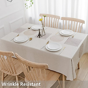 TruDelve Heavy Duty Vinyl Table Cloth Plastic Table Cloth for Kitchen Dining Table Wipeable PVC Waterproof Tablecloth for Rectangle Table(54"x72",Geometry)