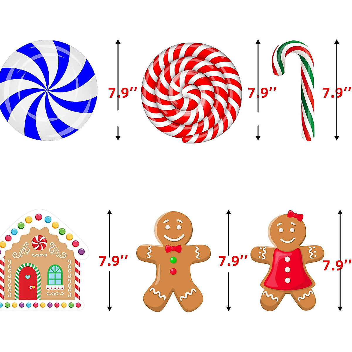 Funnlot 57PCS Peppermint Floor Decals Christmas Wall Stickers Christmas Decals for Wall Christmas Stickers for Wall Candy Wall Stickers Christmas for Candyland Decoration